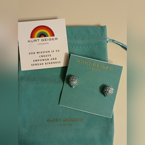 Kurt Geiger | Jewelry | Kurt Geiger Nwt Tiffany Blue Silver Raven Stud ...